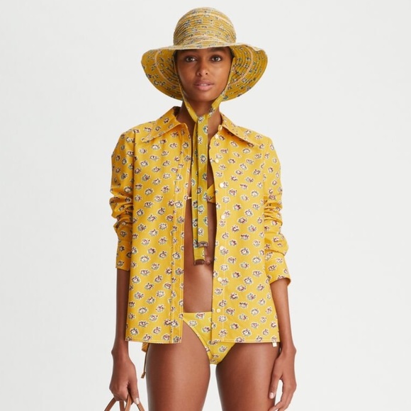 Tory Burch | Tops | Tory Burch Garden Rose Poplin Shirt 2 New | Poshmark